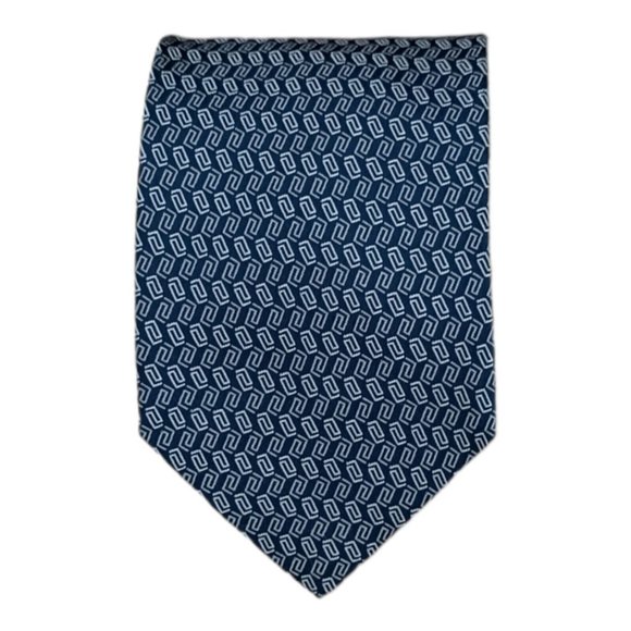 Versace | Accessories | Versace Current Blue Monogrammed Logo Silk Tie ...